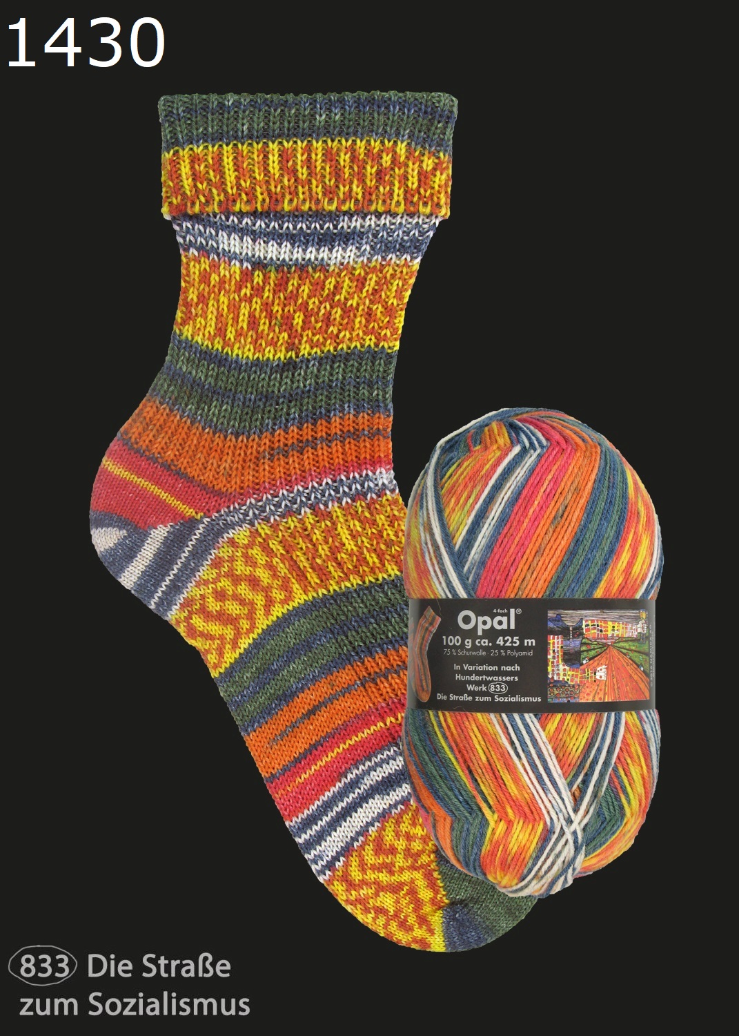 Opal Hundertwasser Sockenwolle 4-fach