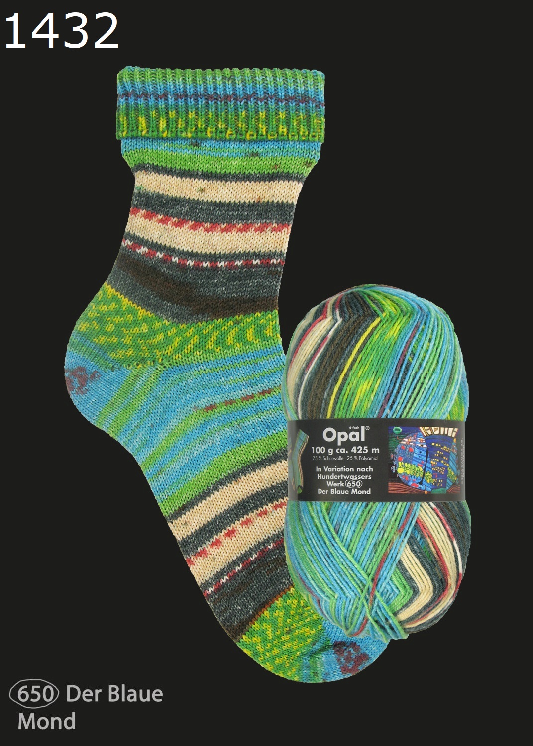 Opal Hundertwasser Sockenwolle 4-fach