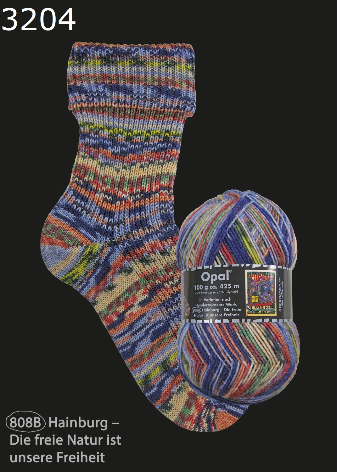 Opal Hundertwasser 3 Sockenwolle 4-fach