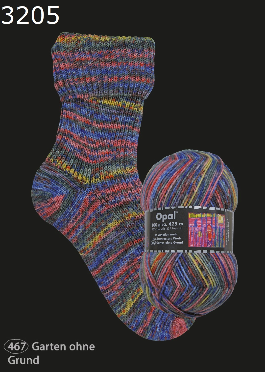 Opal Hundertwasser 3 Sockenwolle 4-fach